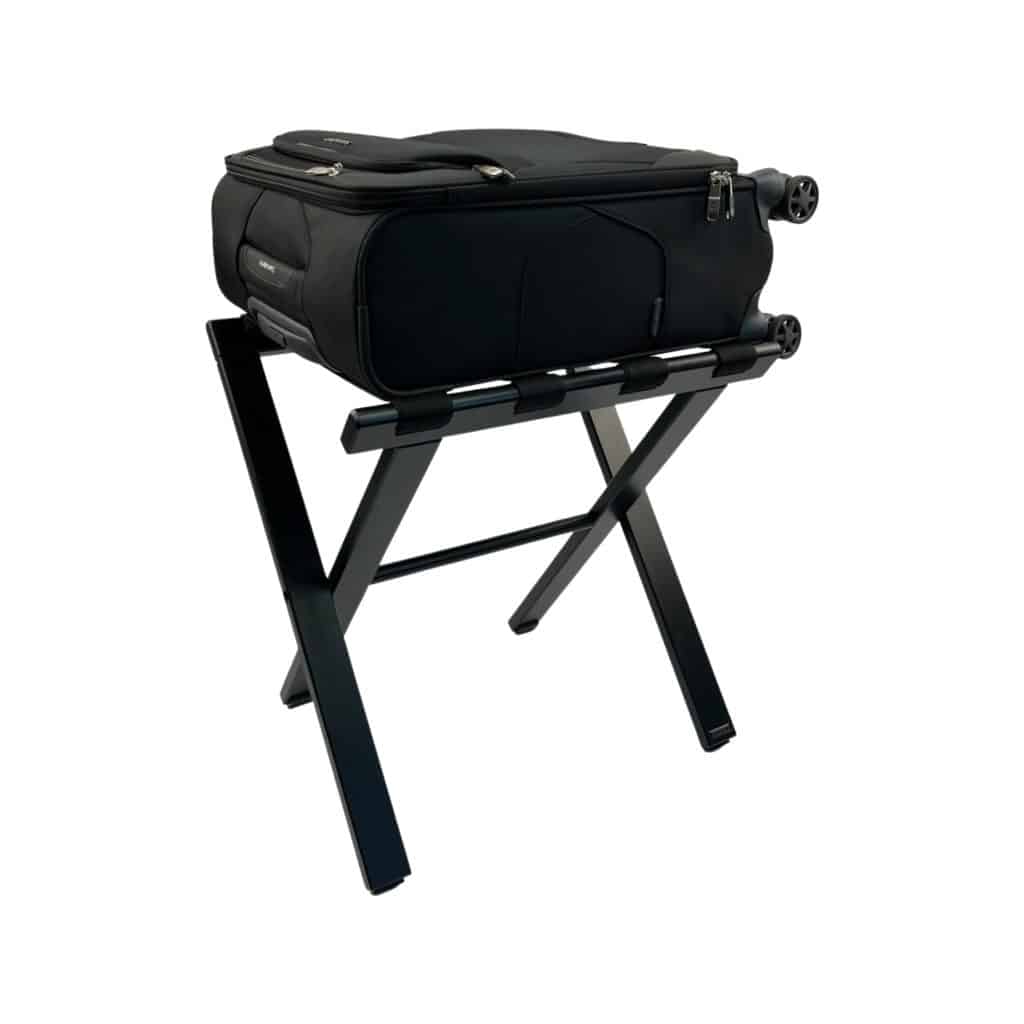 Classic Hotel Suitcase Rack – Beech Wood Black