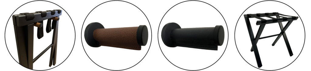 Classic Hotel Suitcase Rack – Beech Wood Black