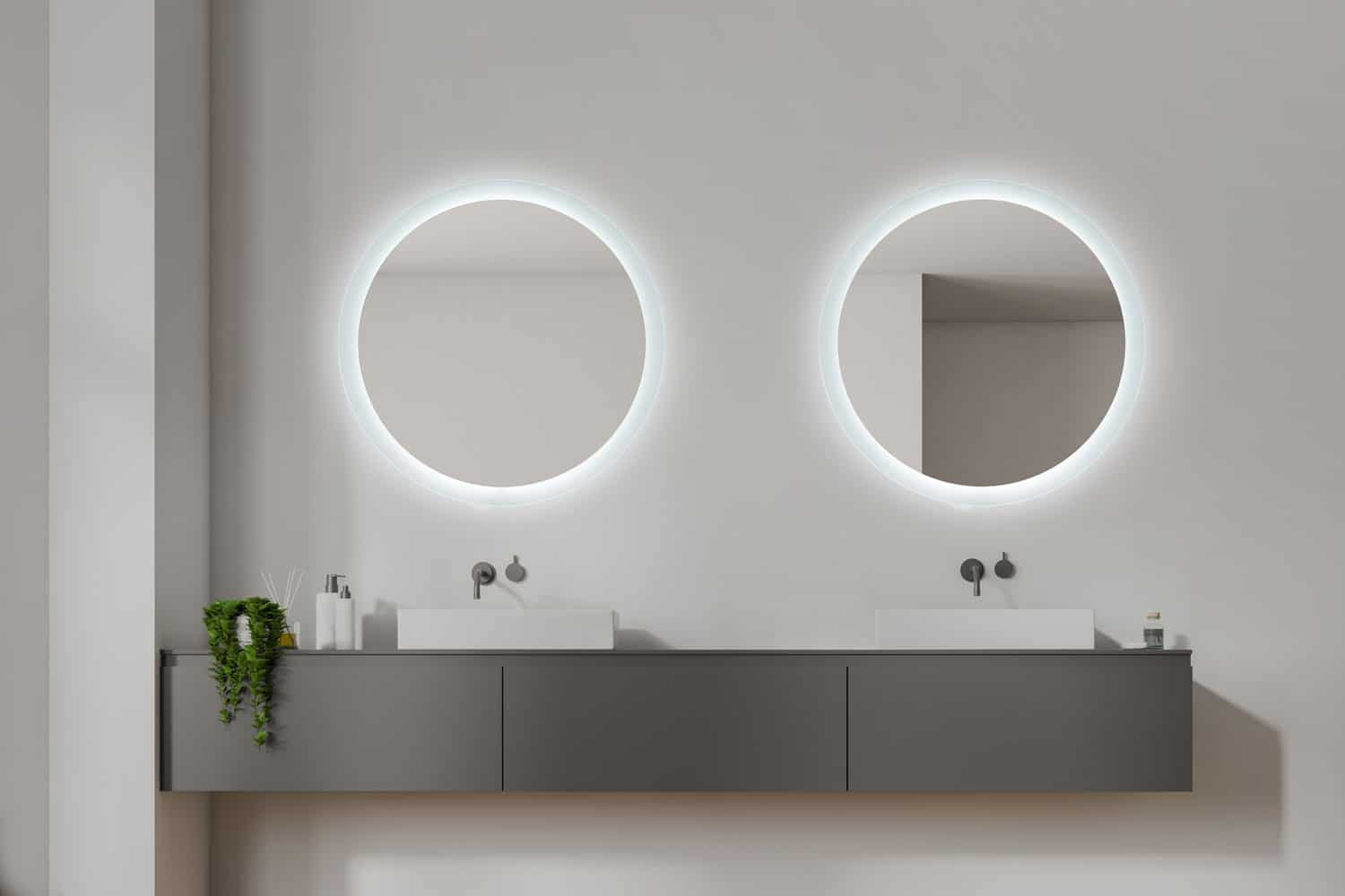 Hotel Mirror with light in frame Grayce - Ghibli Evo